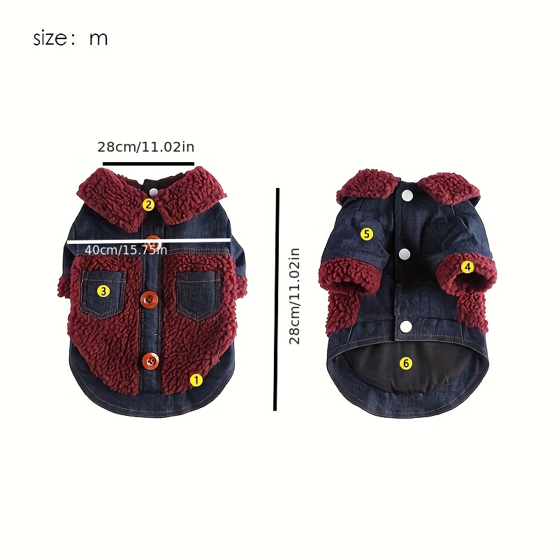 velvet denim jacket for autumn and winter with fur collar pocket dog ...