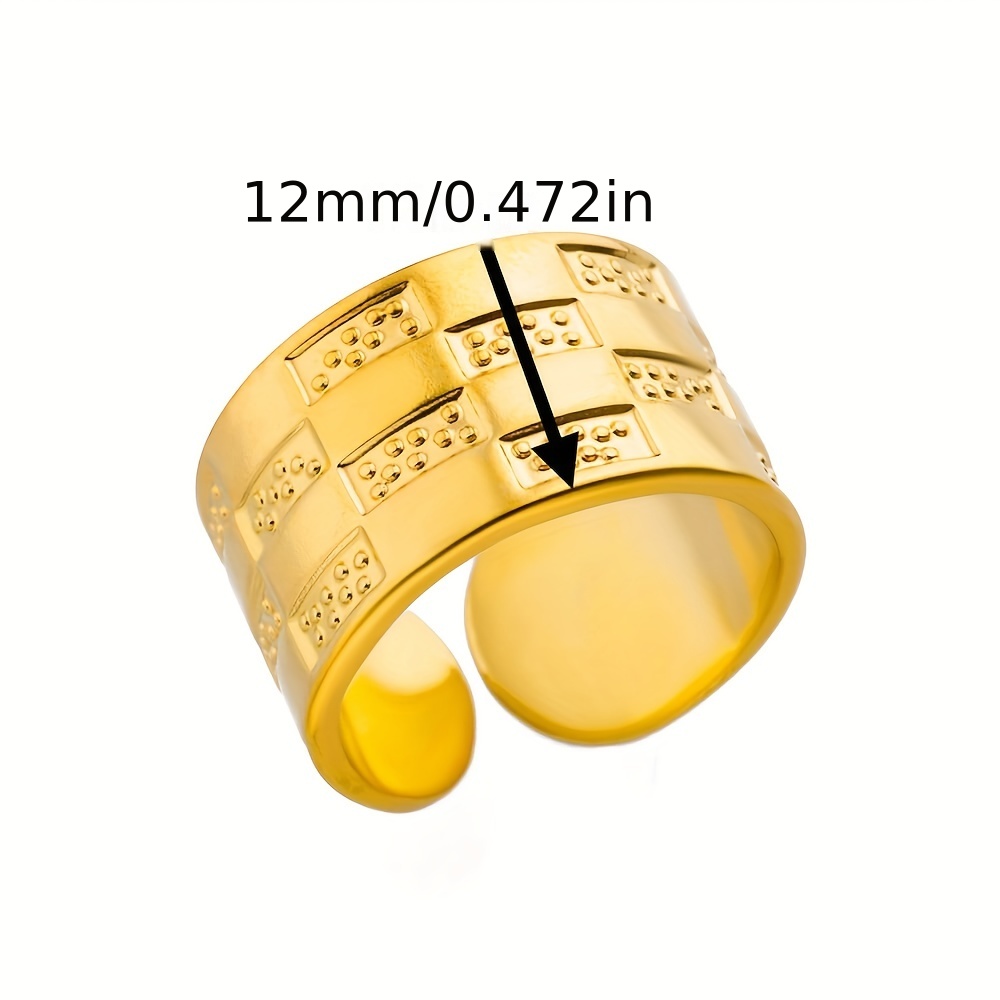 Men's Golden Stainless Steel Ring Couple Ring Opening - Temu United Kingdom
