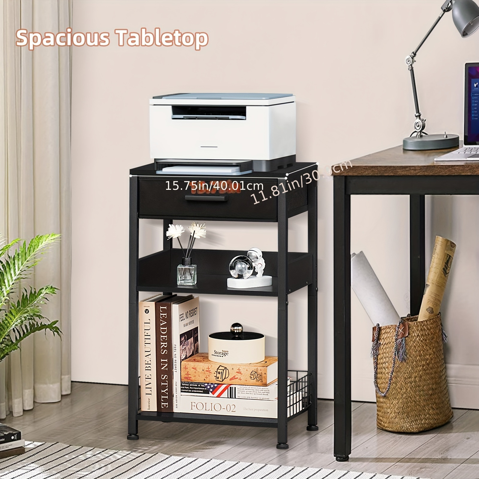 printer table fabric drawer 3 tier Temu