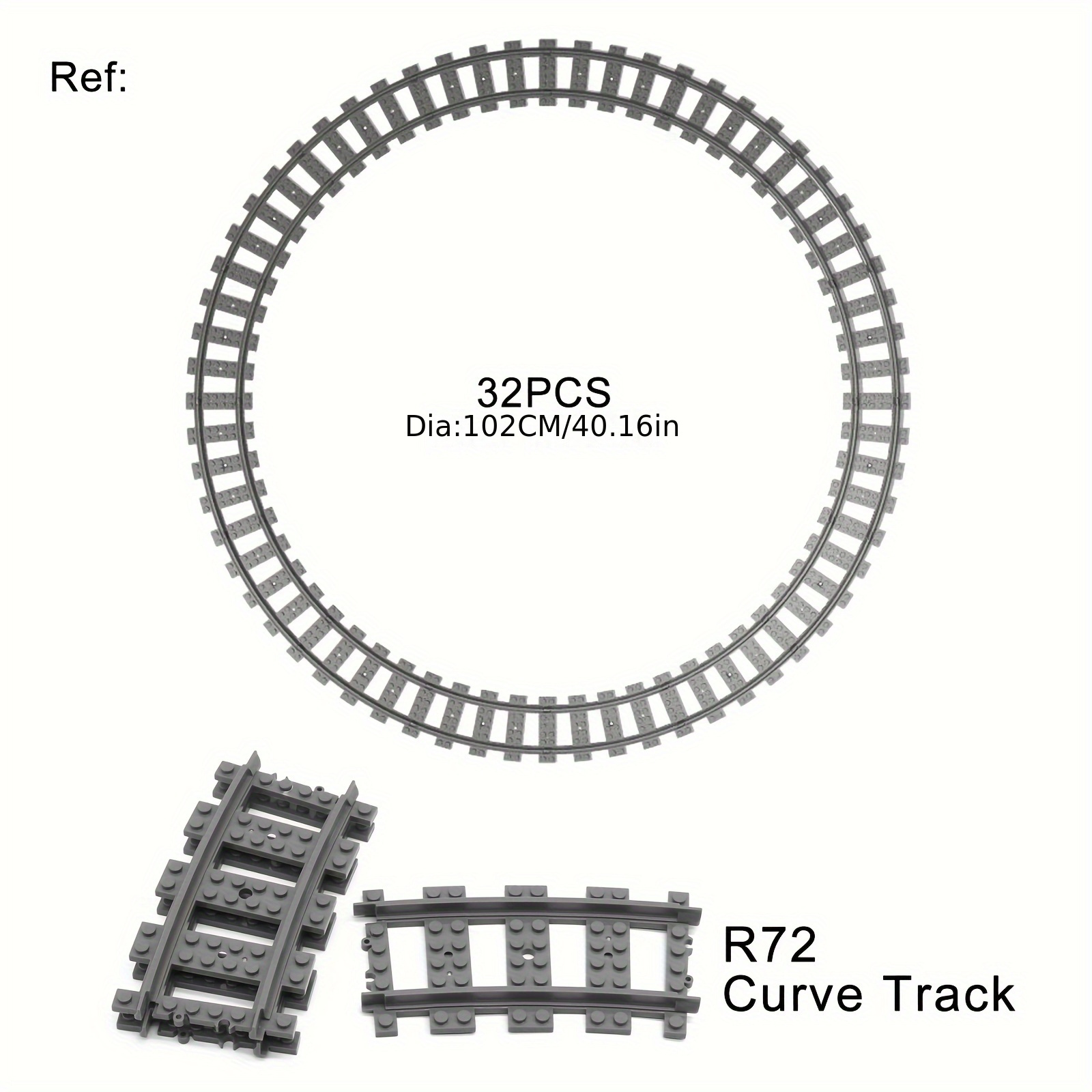 Blocks City Train Curve Track R72 R104 Compatible With 53401 Flexible ...