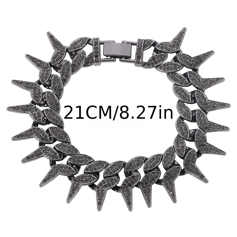 Men's Bracelet, Cuban Chain Thorn Ornament For Hip Hop Trendy Male ...