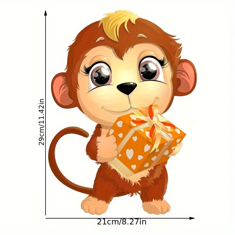 1pc Adorable Cartoon Monkey Toilet Sticker Self Adhesive - Temu United ...