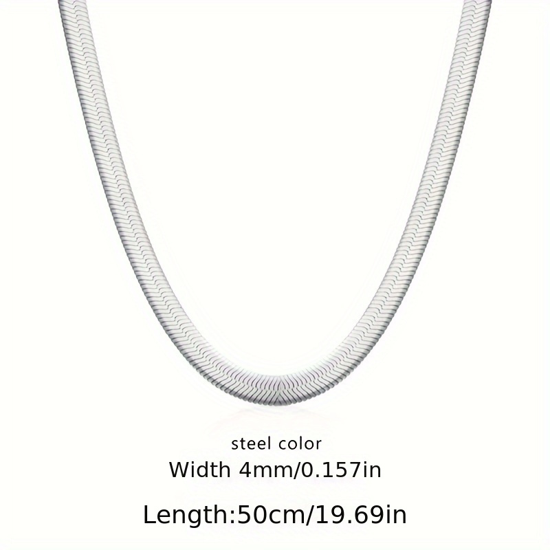 Stainless Steel Snake Chain Necklace Women Men Trendy - Temu United Kingdom