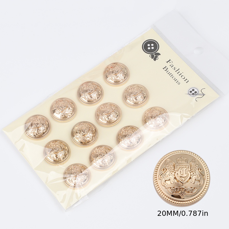 Alloy Retro British Style Lion Crown Shield Metal Button - Temu Australia