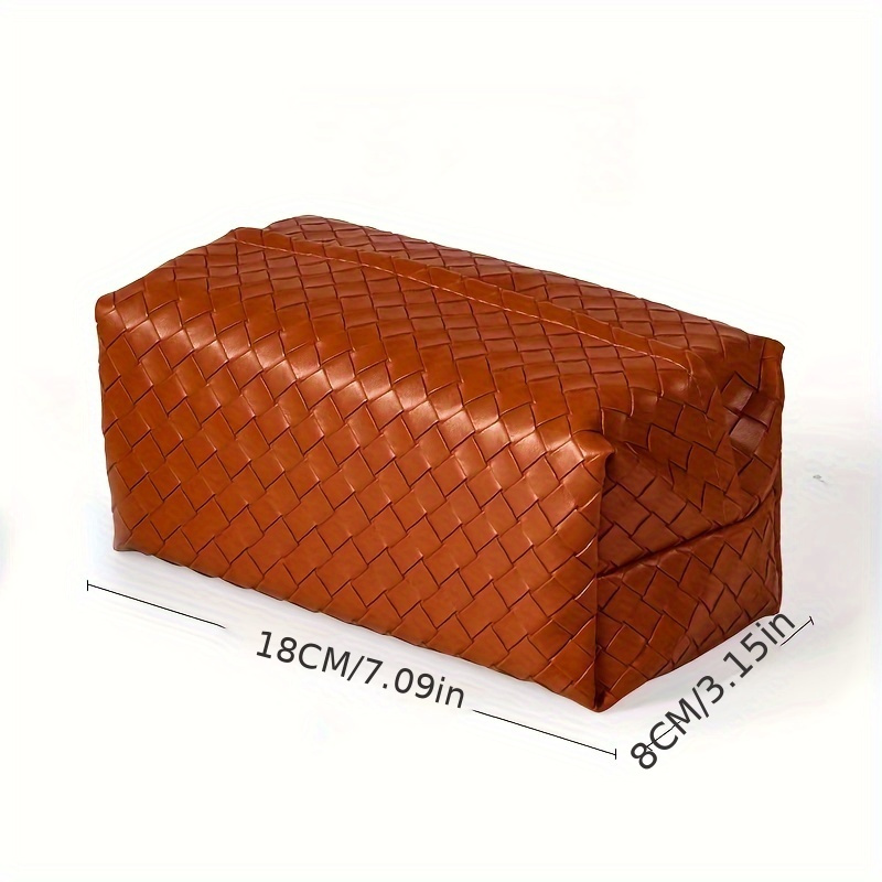 Pu Leather Tissue Box Desktop Tissue Holder Simple Tissue - Temu United ...