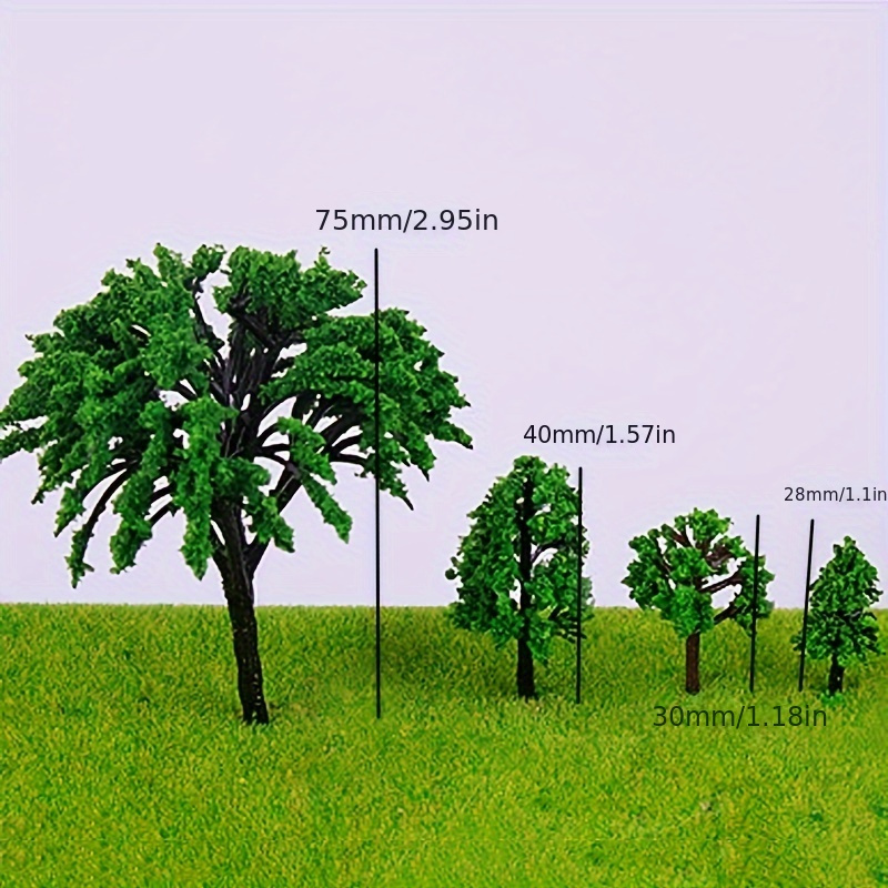 50pcs Mixed Model Poplar Ball Trees Train Park Railway Miniature ...