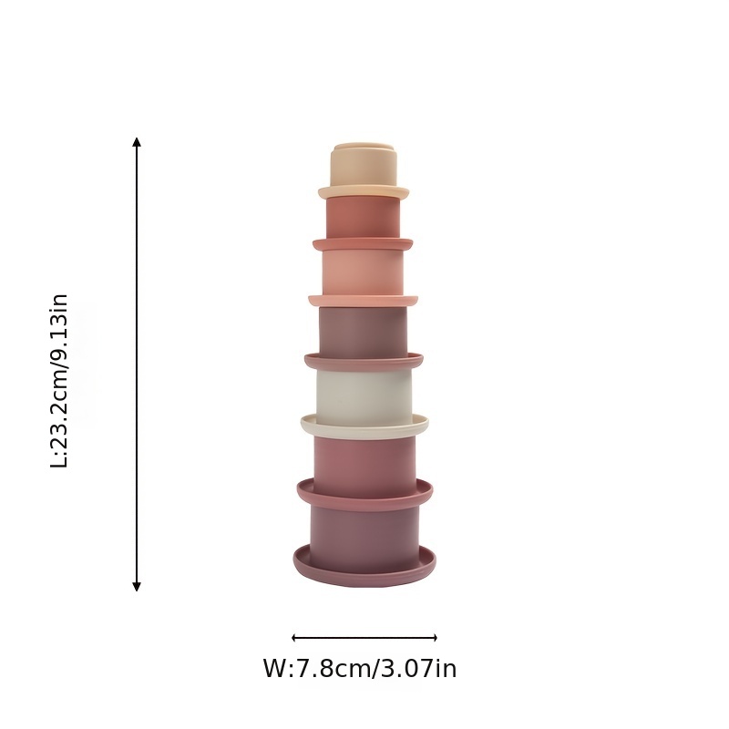 baby stacking cups toys silicone rainbow - {region_name}