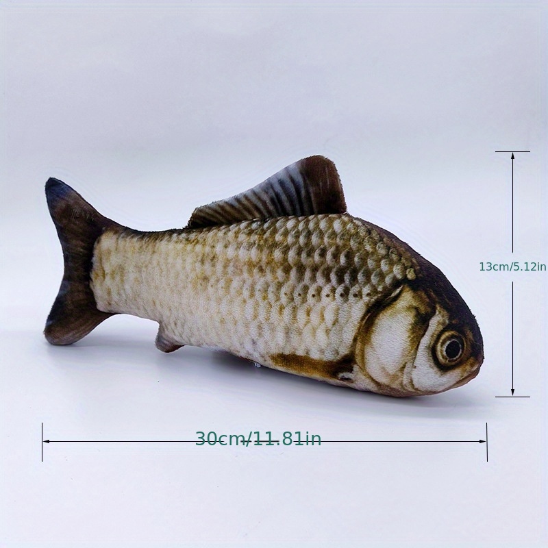 Pet Plush 3d Fish Shaped Cat Toy Interactive Gift Fish Cat - Temu Australia