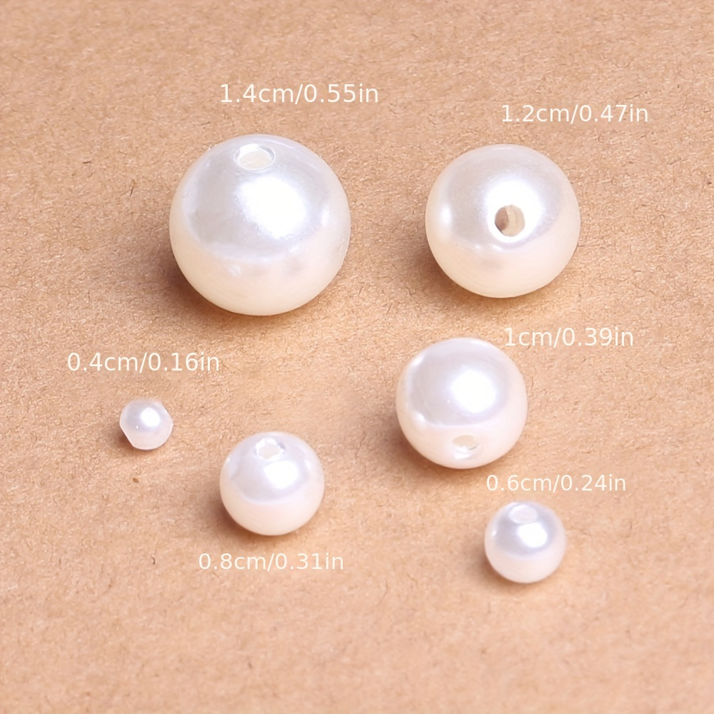 Multi size White Plastic Abs Imitation Pearl Straight Hole - Temu Ireland