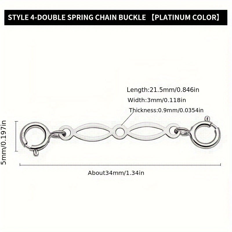 S925 Sterling Silver Spring Buckle Double Head Connection - Temu United ...