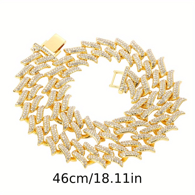 1pc Hip Hop Thorns Cuban Chain Necklace Mens Hip Hop Singer - Temu ...