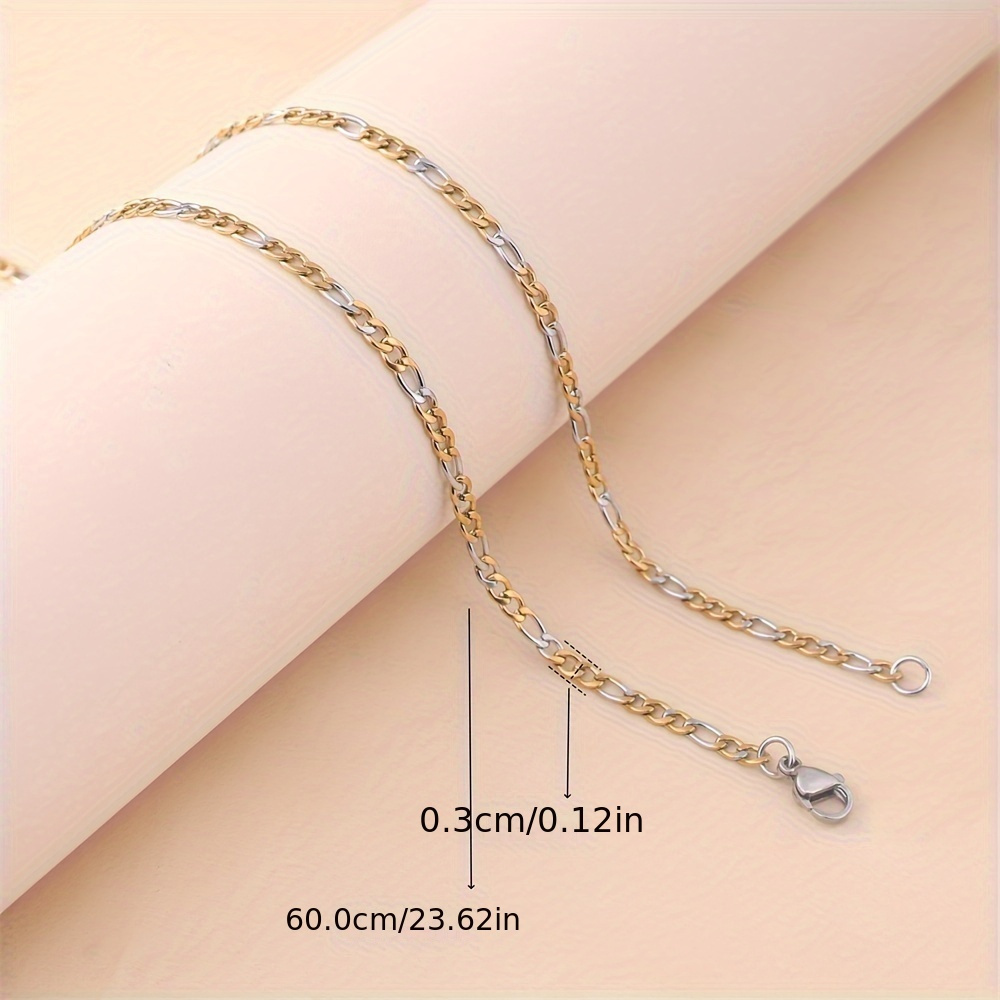 Fashion Two color Chain Necklace Men's Cool Gradient Color - Temu ...