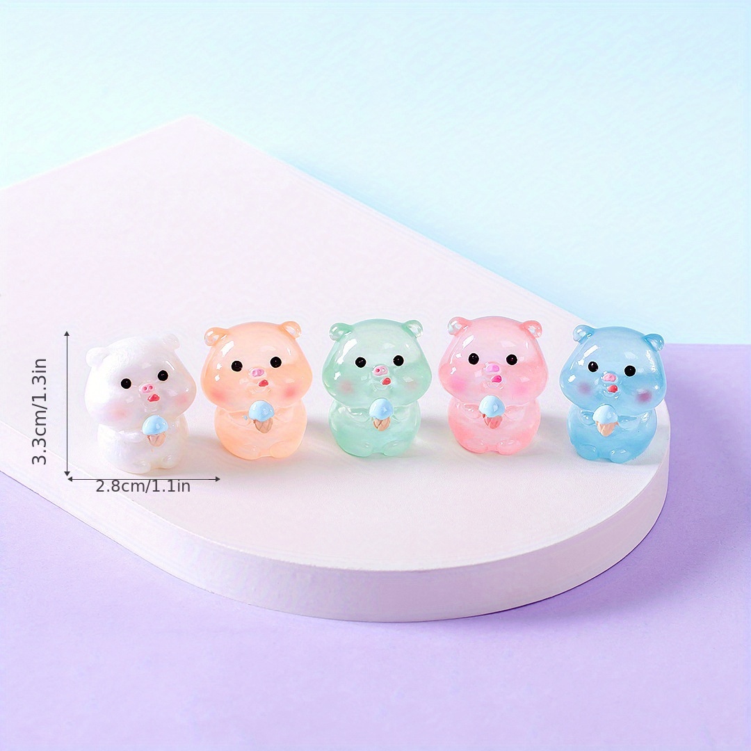 Miniature Garden Resin Figurines Accessories Luminous Piggy - Temu New ...