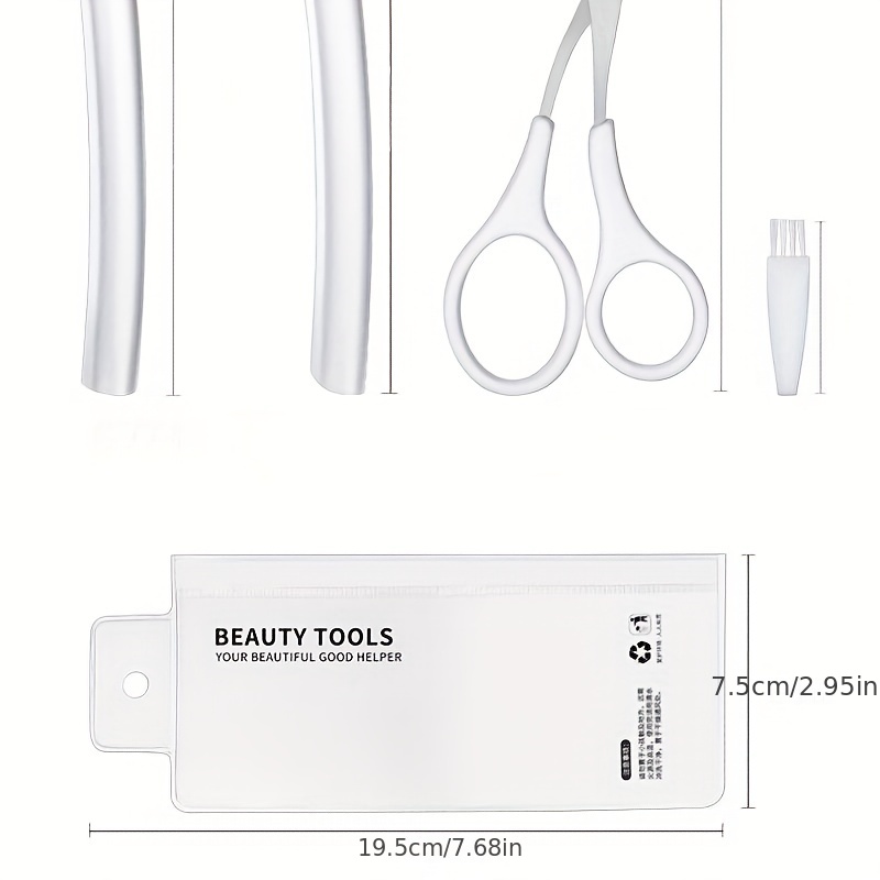 Eyebrow Trimmer Set Scissors Comb Stainless Steel - Temu