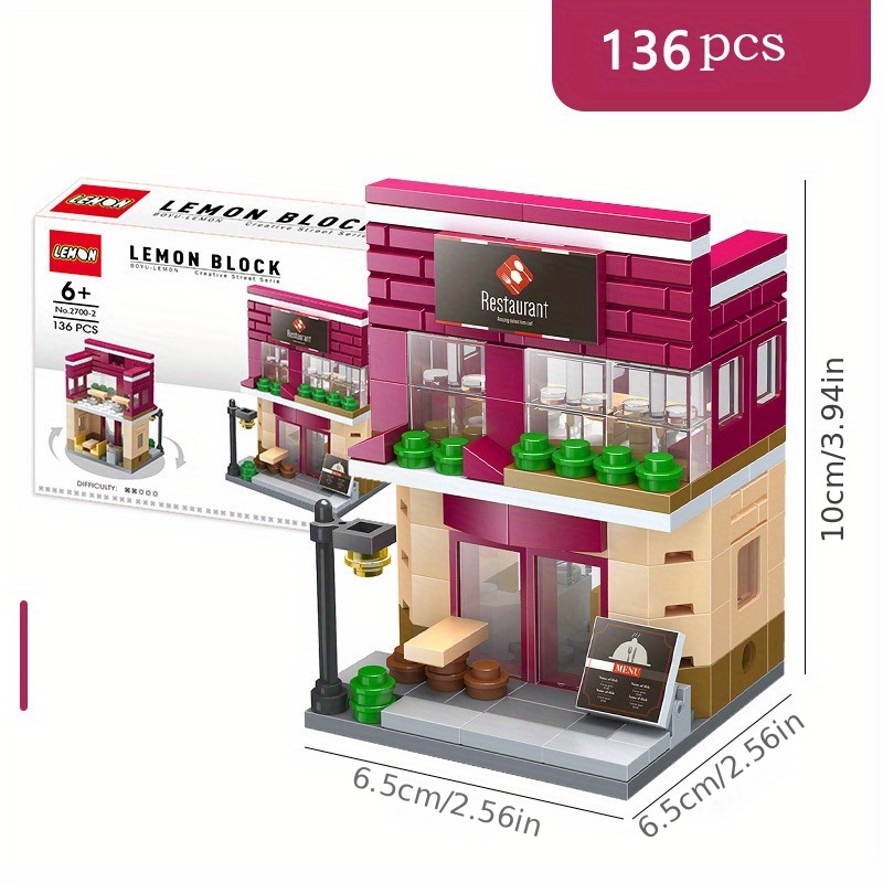 Build City Mini Street View Commercial Store Building Block - Temu