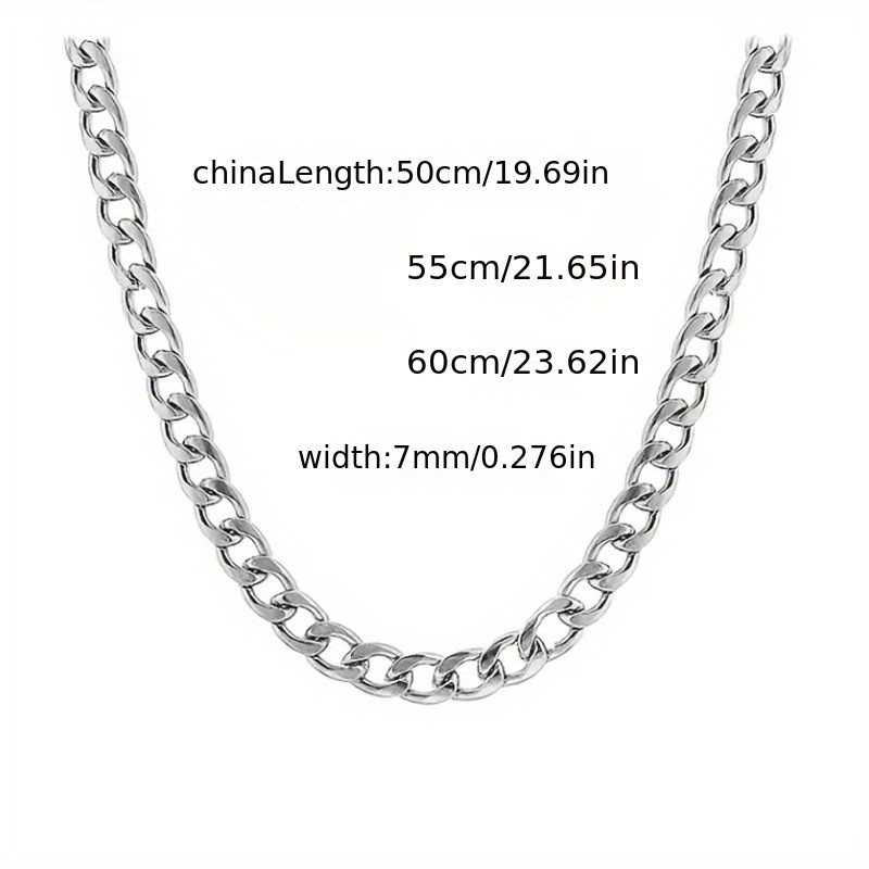 Men's Stainless Steel Cuban Chain Fashion Punk Hip hop - Temu United ...
