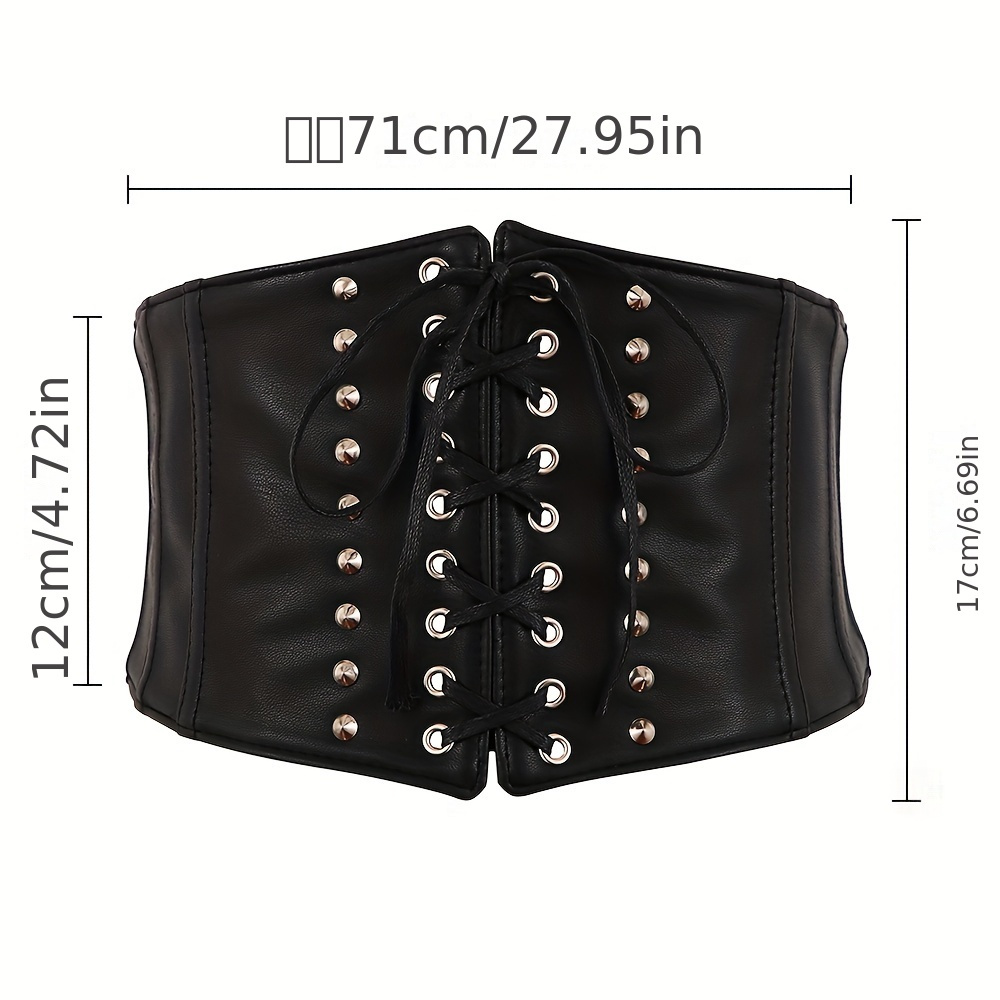 Gothic Lace Corset Belt Rivet Studded Wide Belts - Temu Australia