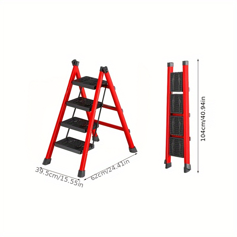 4 step Folding Ladder Anti slip Pedals Versatile - Temu