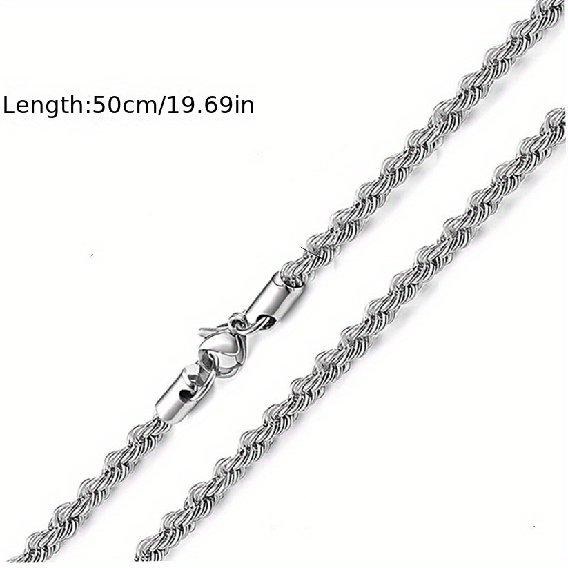 Stainless Steel Twisted Chain Simple Necklace Personality - Temu United ...