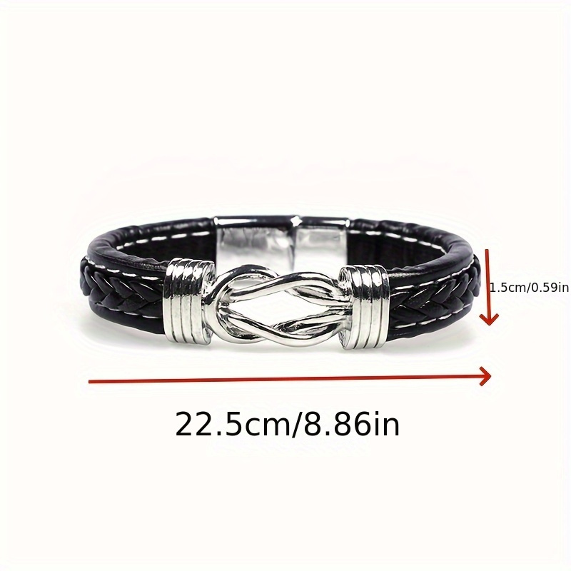Simple Men's Leather Bracelet Jewelry, Alloy Bracelet - Temu United Kingdom