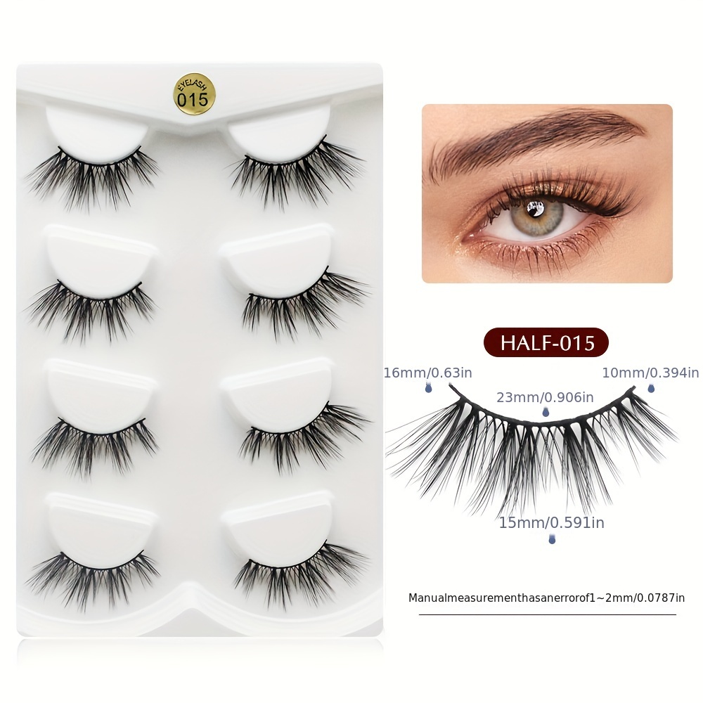 Half Eye False Eyelashes 6 Layers False Eyelashes Thick - Temu Denmark