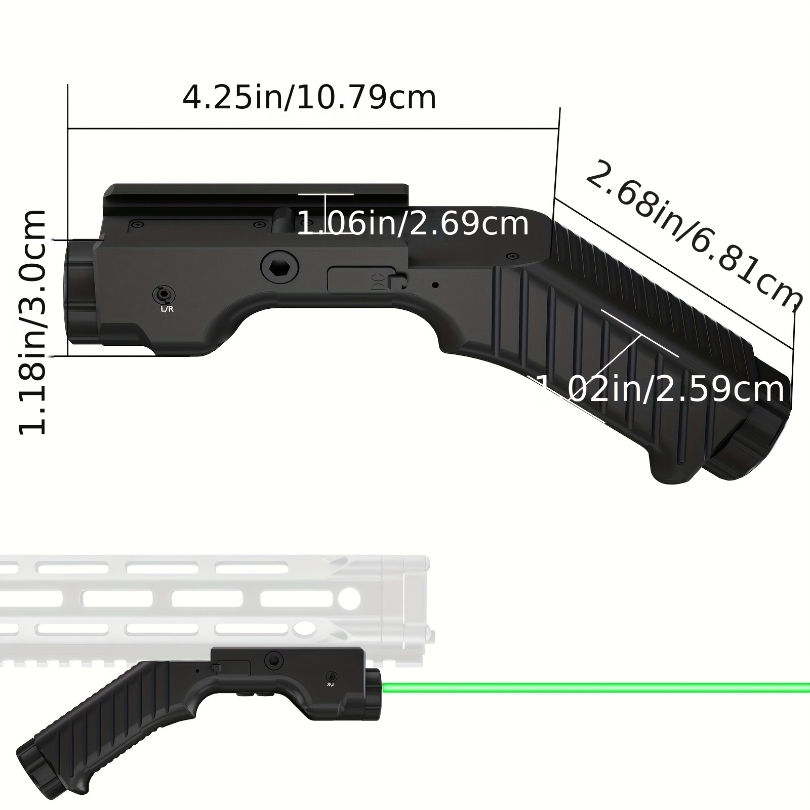Rechargeable Green Laser Sight 1000 Flashlight Combo M - Temu