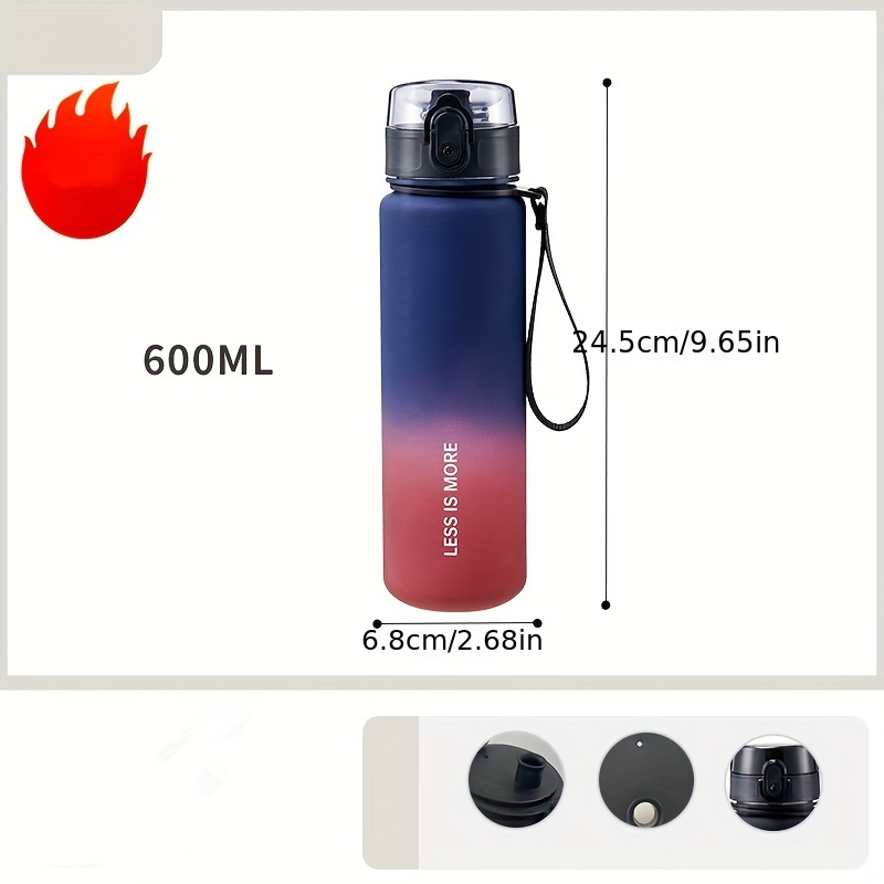 1pc 600ml/20.3oz Copo De Água De Plástico Com Cor Degradê, Garrafa De ...