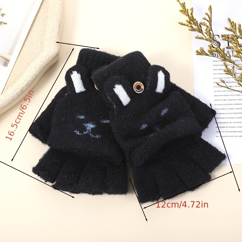 Convertible Mittens Casual Short Thick Warm Half - Temu