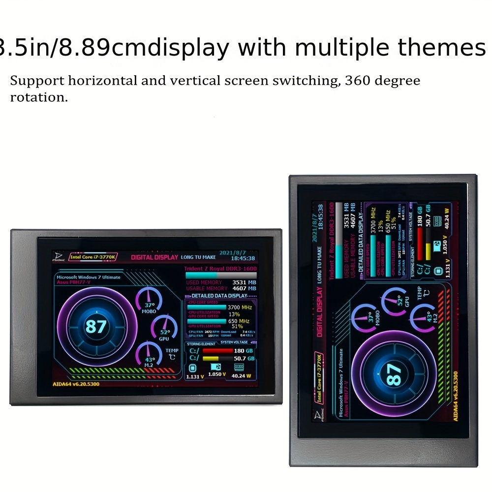 Ips Display Screen Secondary Screen Monitor Horizontal - Temu