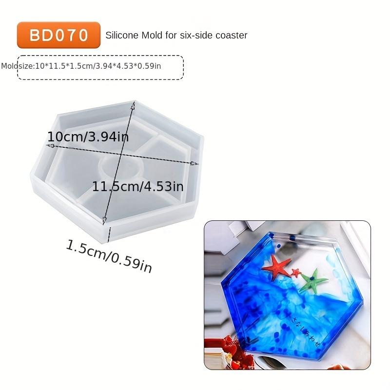 1pc 39 Kinds Silicone Molds Resin Round Coaster Hexagonal - Temu United ...