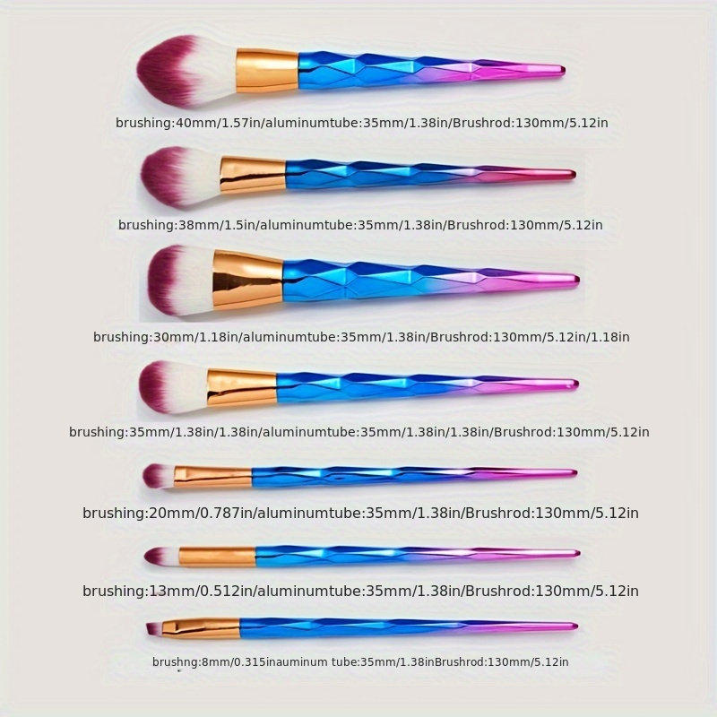 mermaid makeup brush set colorful alcohol free nylon - Temu Ireland
