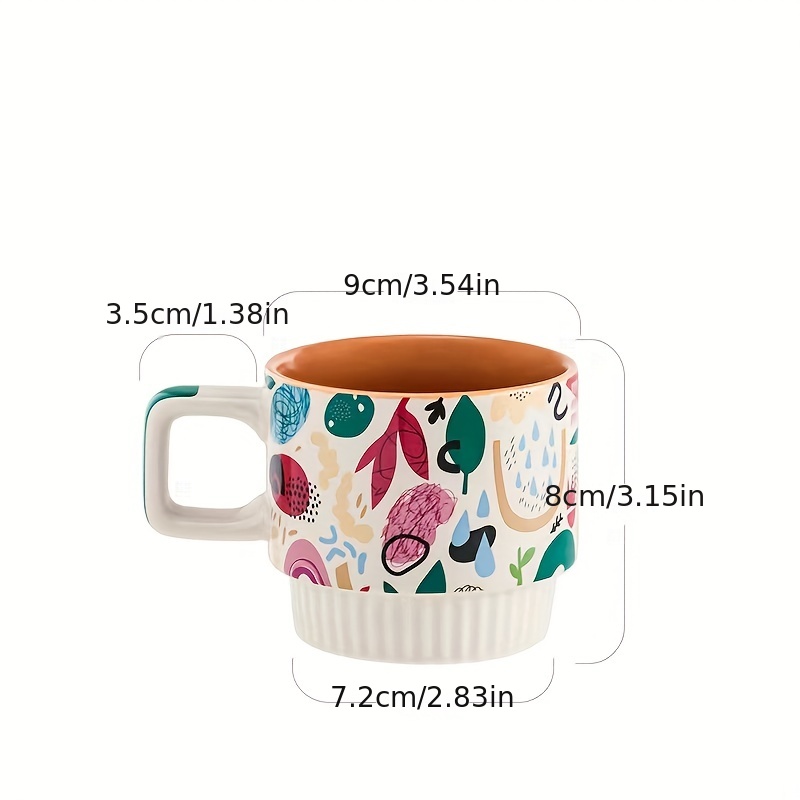 Cartoon Painted Coffee Mug Ceramic Coffee Cups Aesthetic - Temu United ...