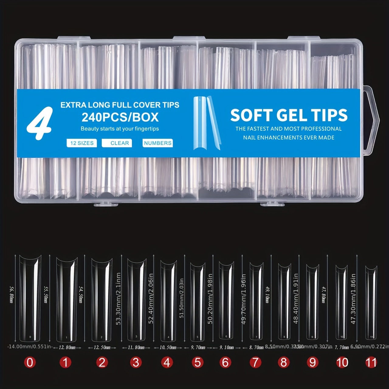 Soft Gel Nail Tips Clear Acrylic Nail Tips Pre shaped False - Temu ...