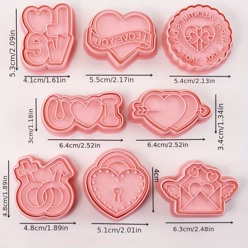 Valentine's Day Cookie Cutters Cookie Embosser Pastry Cutter - Temu ...