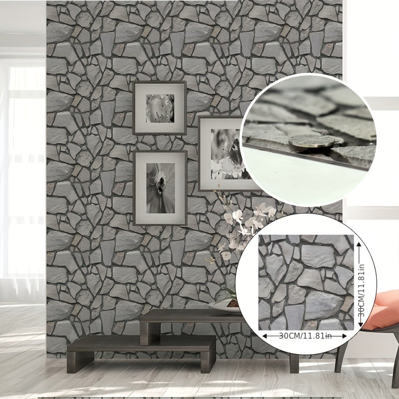 Stone Peel Stick Wall Tiles Stickers 3d Wallpaper Faux Stone - Temu