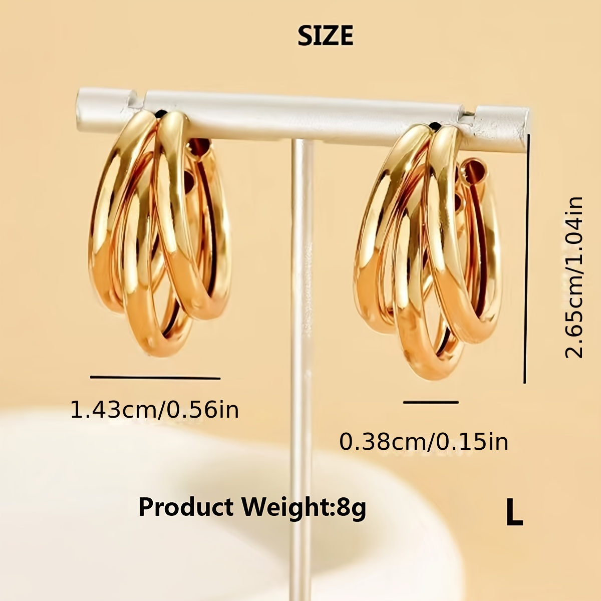 Geometric Golden Circle Stacking Hoop Earrings Metal - Temu United Kingdom