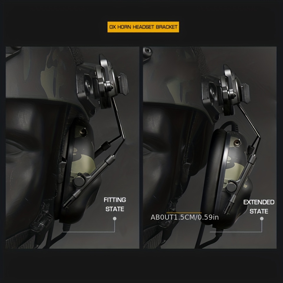 Rotatable Helmet Arc Rail Adapter Suspension Headphones - Temu