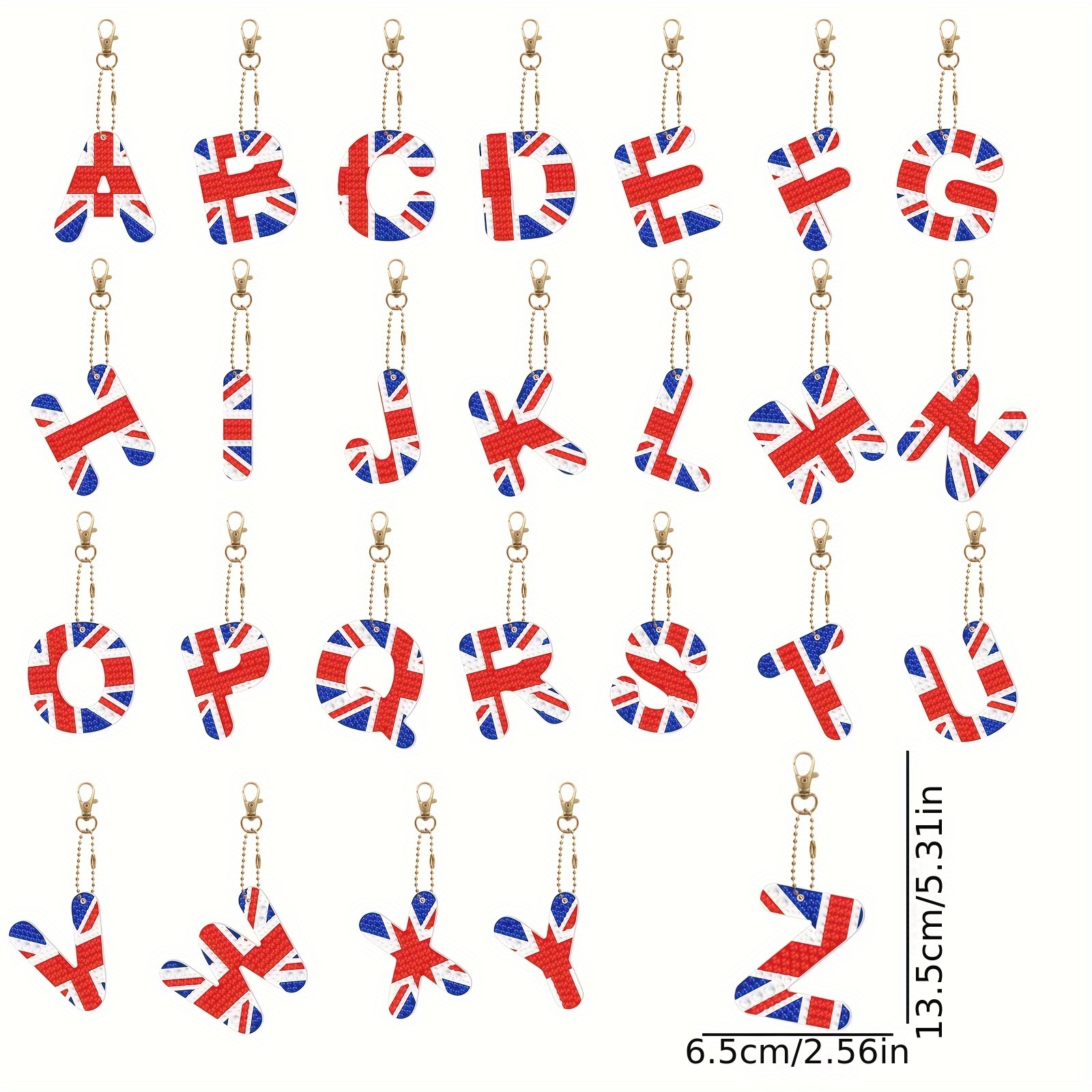 Diamond Drawing Keychain 26 English Letter Diy Handmade - Temu Canada
