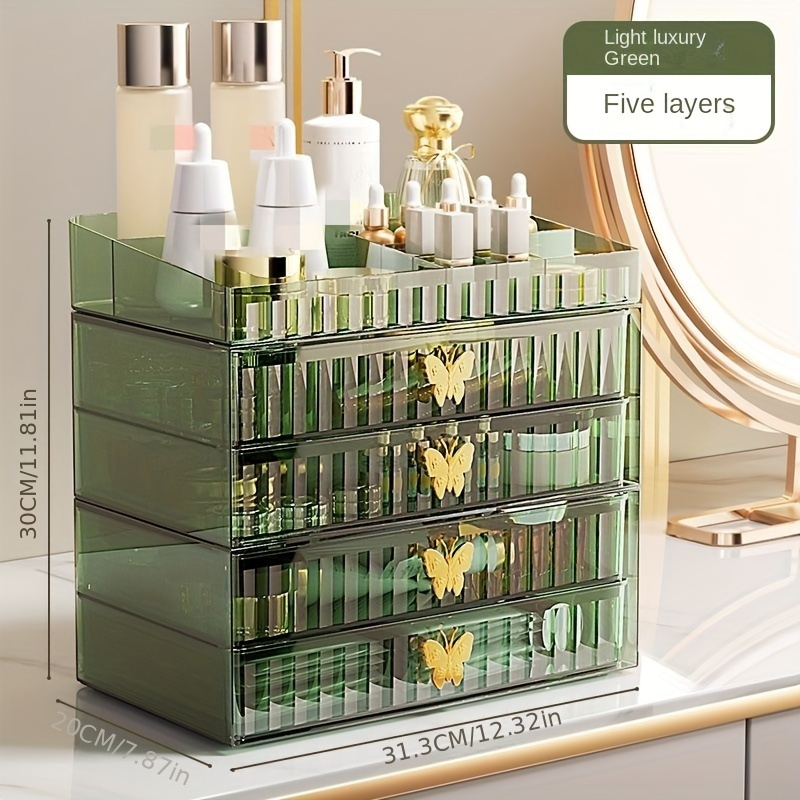 1pc Drawer Type Cosmetic Storage Box Light Luxury Golden - Temu United ...