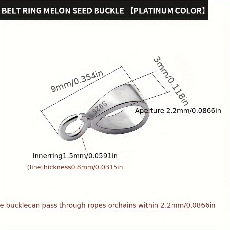 925 Silver Necklace Buckle Melon Seed Buckle Pendant Buckle - Temu ...