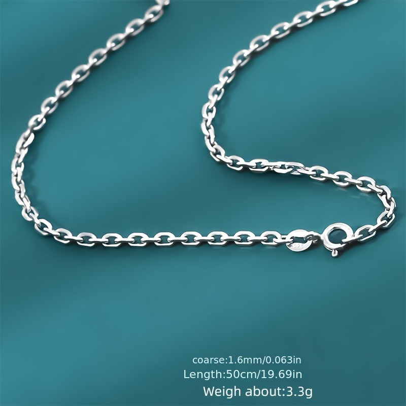 925 Sterling Silver Necklace Square Cross Chain Simple - Temu United ...