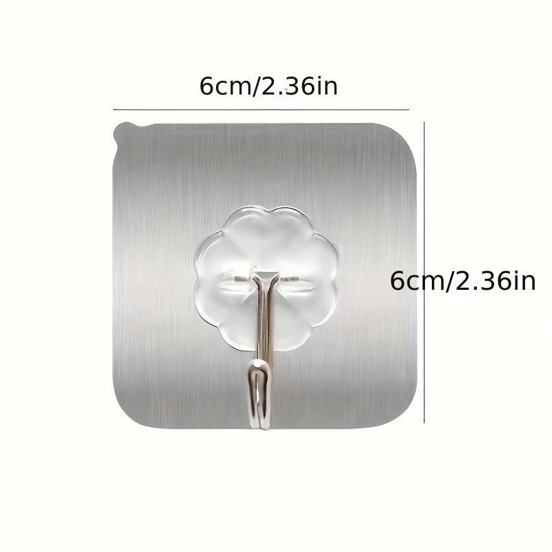 Bathroom Clear Wall Sticker Hook, Plastic Sticky Holder For Wall, Non ...