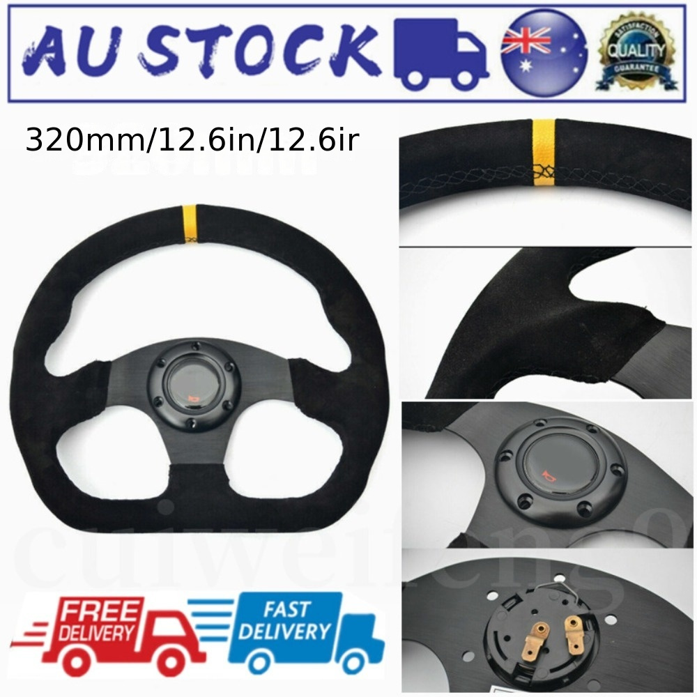 Nappa Leather Wheel D-Shaped Leather Steering Wheel For 2009-2014 Ford ...
