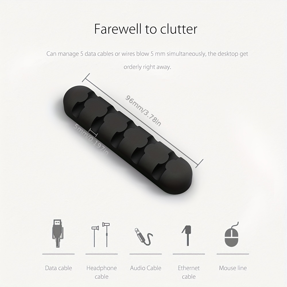 Cable Organizer Silicone Usb Cable Winder Desktop Tidy Management Clips Cable Holder For Mouse ...