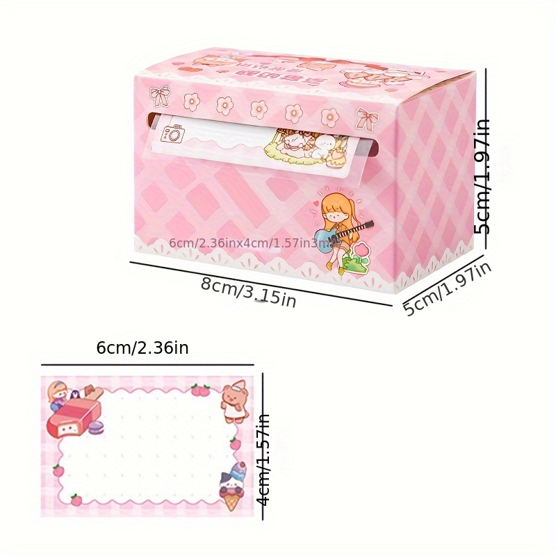 cute cartoon sticky notes set rectangular - Temu
