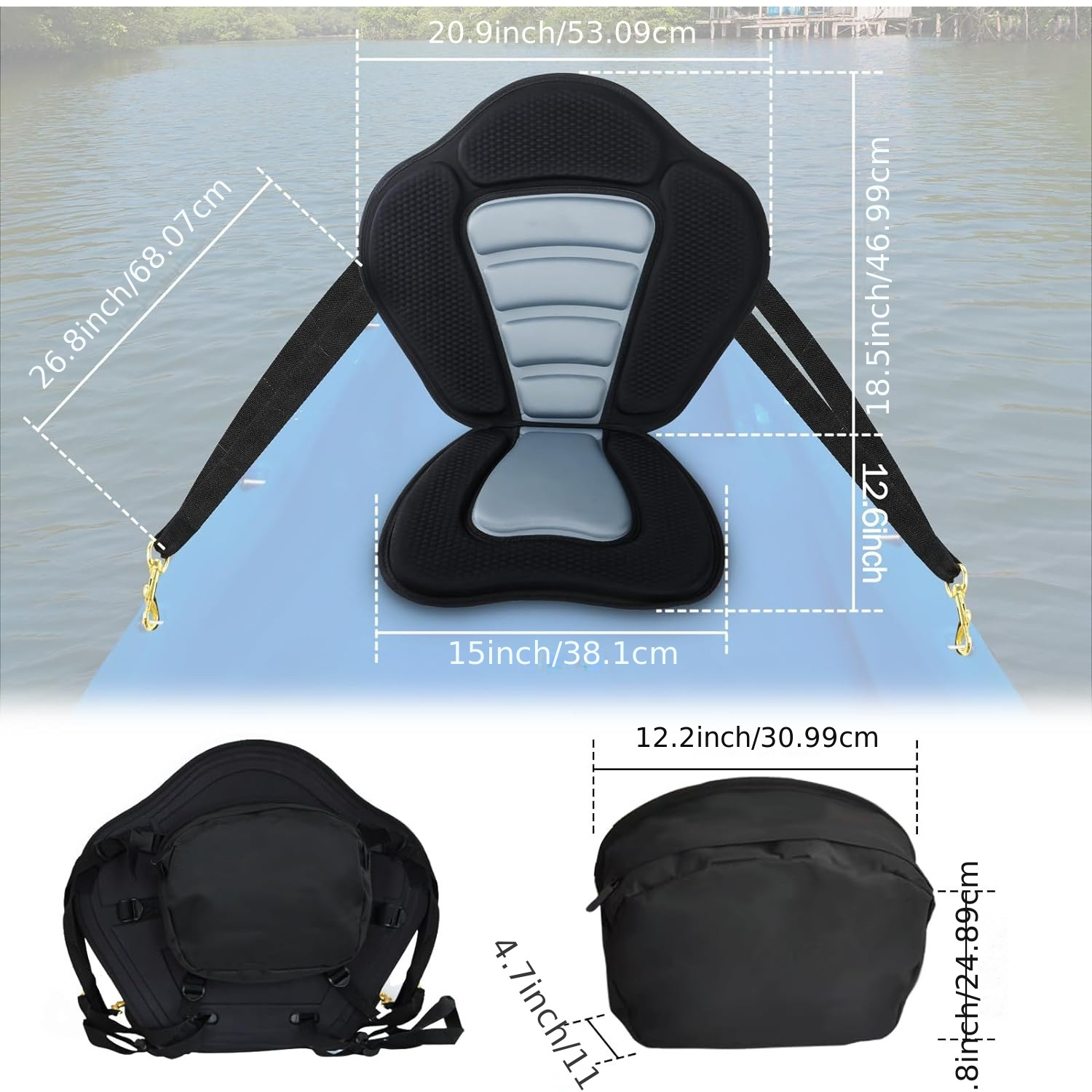 Inflatable Kayaks, Canoes & Rafts Universal Adjustable Kayak Seat Back ...