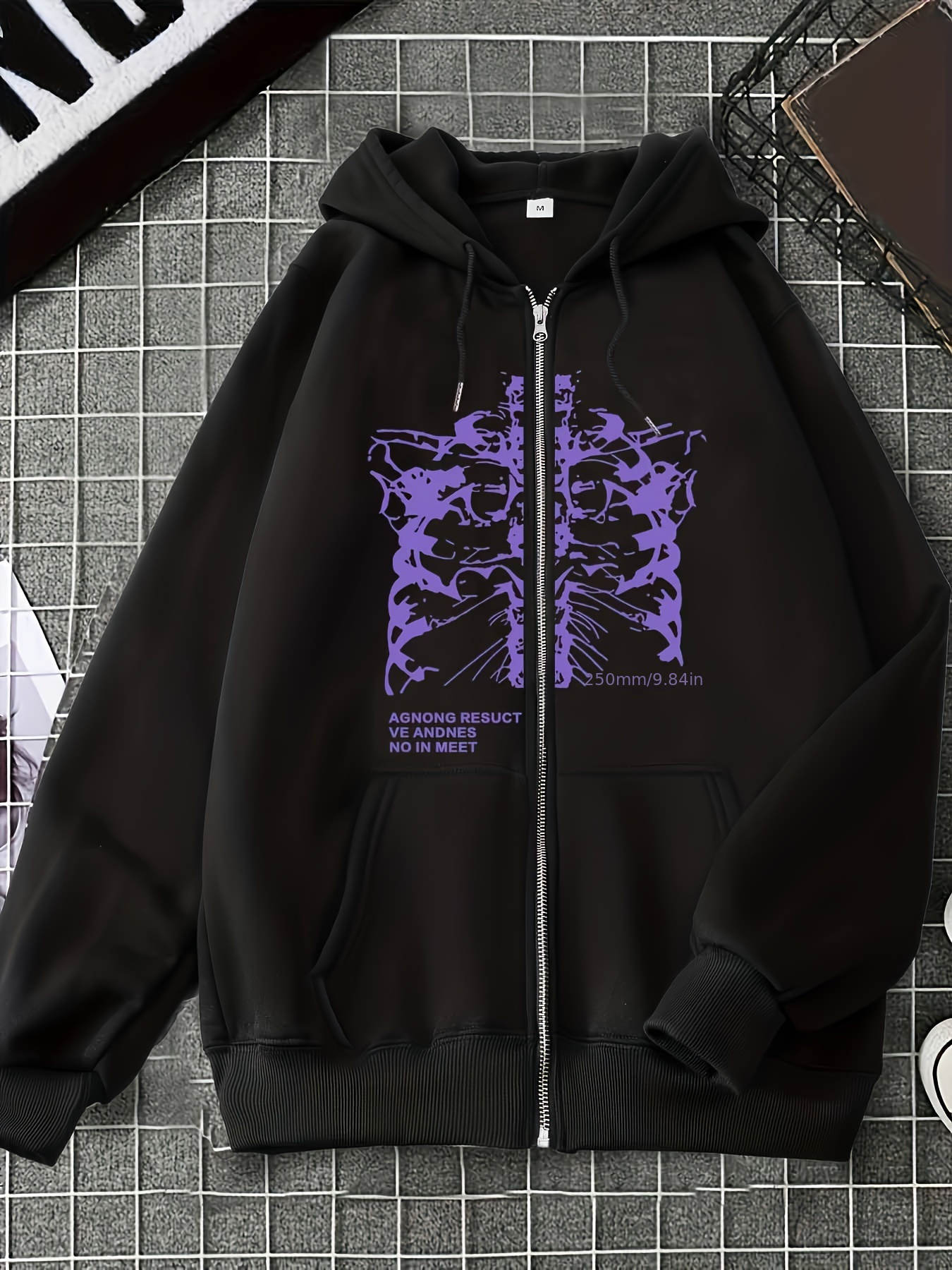 skeleton print hoodies casual long sleeve zip drawstring - Temu