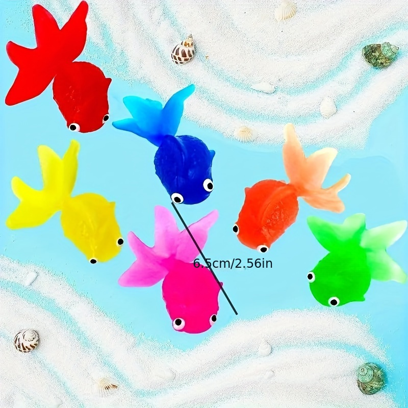 12 Pack Rubber Goldfish Toys Tpu Floating Water Fish Set - Temu United ...