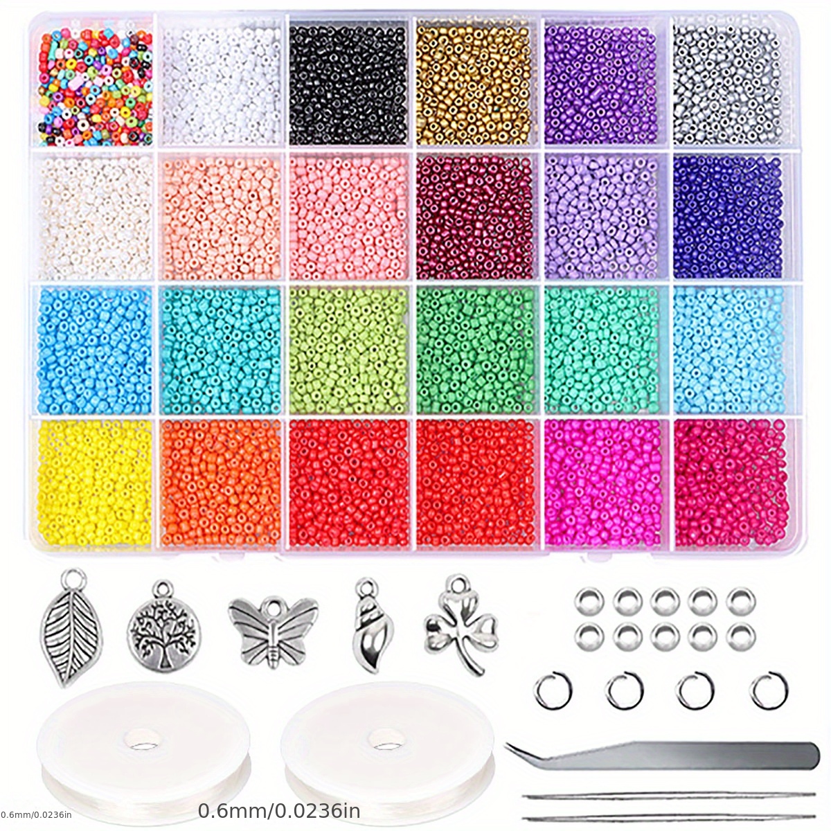 Acrylic Seed Beads Kit Needlework Craft Small Beads Kit Diy - Temu ...
