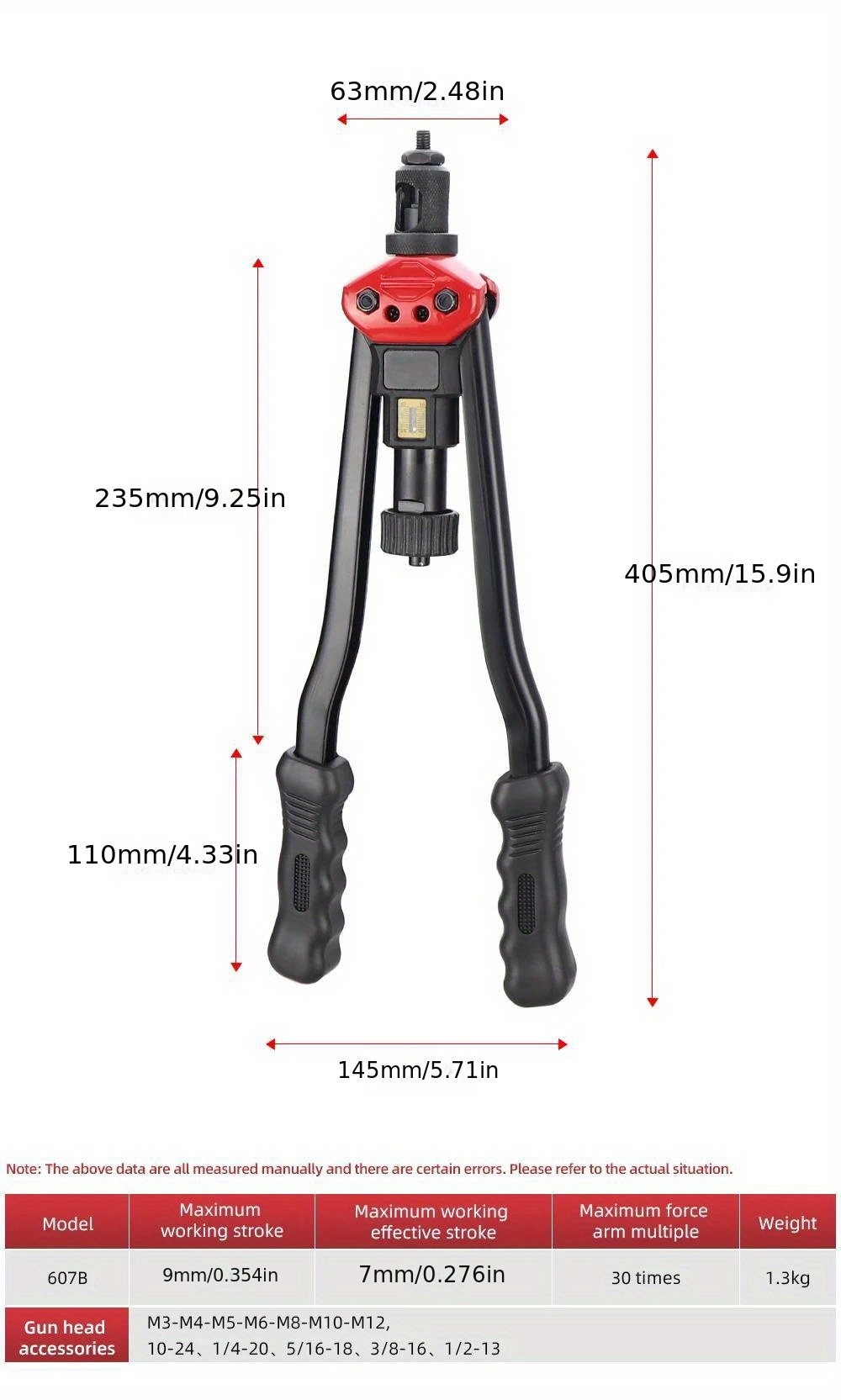 Professional Rivet Nut Tool Setter Kit 12 Metric Sae - Temu